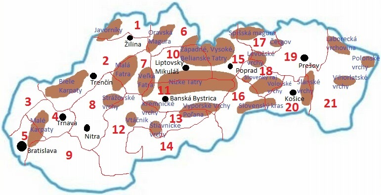 turistické oblasti Slovensko